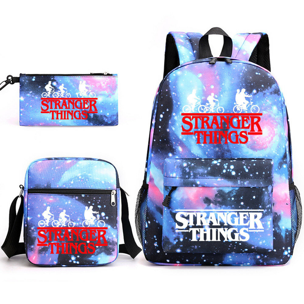 Набор Рюкзак Странные Истории(Stranger Things) Оксин 420D + Пенал + Мессенджер, Для Подростков, 5 Цветов, На Заказ