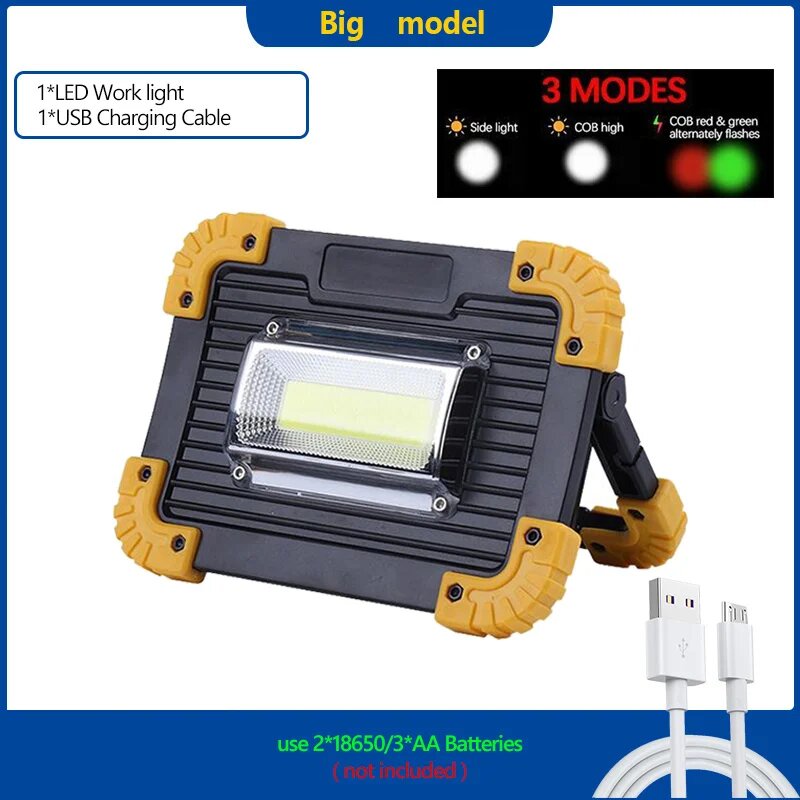 FANZHI Портативный прожектор 100 Вт холодного белого света with 18650 battery, Model C