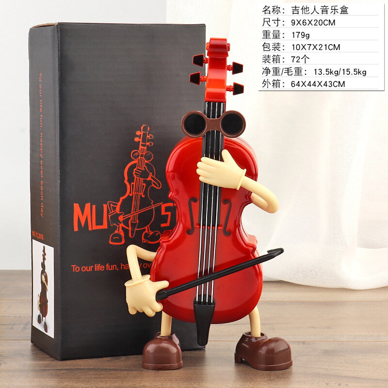 Новая и уникальная фигурка гитариста с качающейся музыкальной шкатулкой, креативная мультяшная кукла-музыкальная шкатулка, детская игрушка, трансграничный подарок