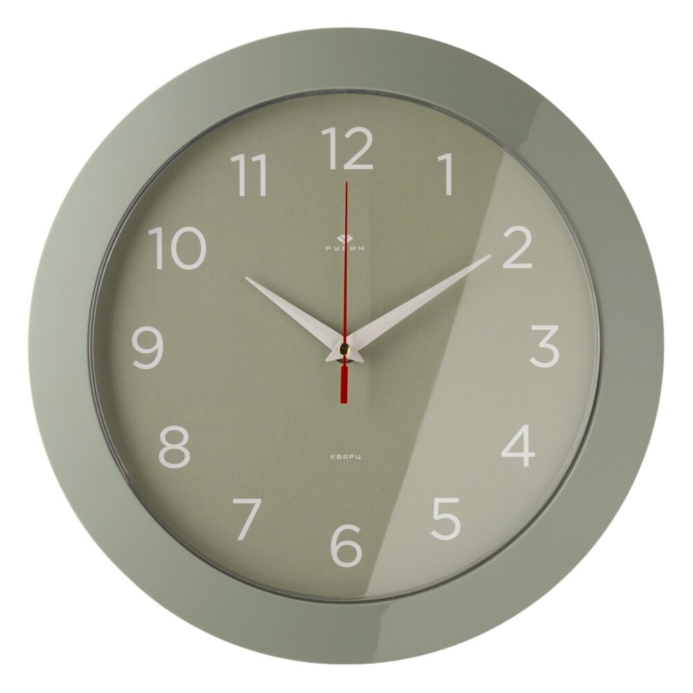 Часы настенные 3125-008 круг диам 31СМ классика пластик/стекло/металл КОРП оливковый рубин