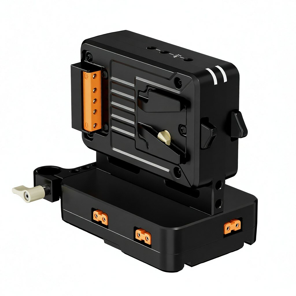 ZGCINE VM-HS2 Hot Swap Shark Fin Dual Micro V Mount Battery Plate V Lock Battery Adapter Plate с выходами LEMO D-tap BP USB-C PD 100W 15mm Rod Clamp USB-C PD OUT 5V/2.4A 9V/3A 12V/3A 15V/3A 20V/5A Lemo 2 Pin OUT 14.8V 10A 2pcs D-Tap OUT 14.8V/10A 4pcs BP