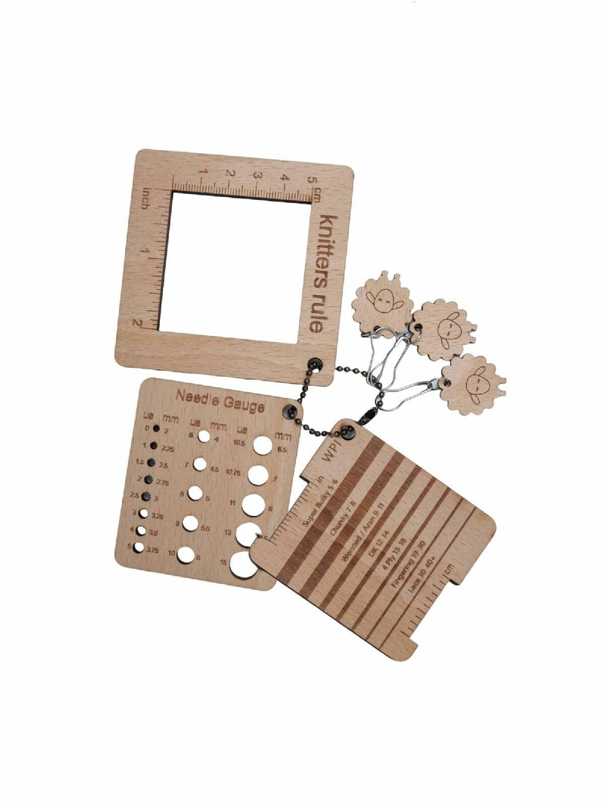 Деревянная линейка для вязания, Набор B