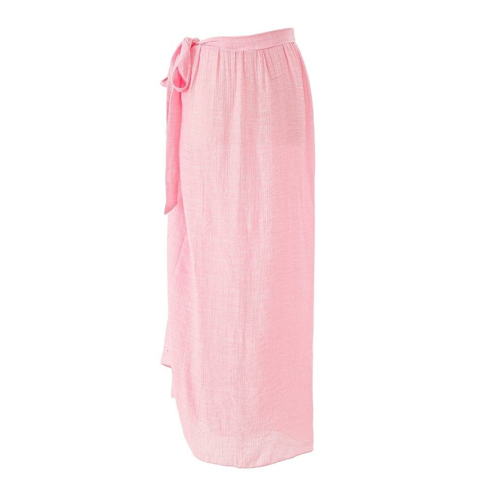 Пляжная прозрачная юбка-бандо для бикини, Розовый