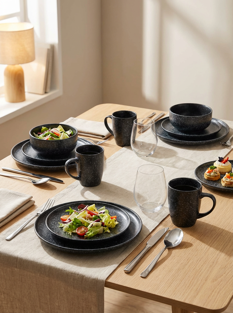 Набор посуды столовой на 4 персоны, набор тарелок с кружками 16 предметов