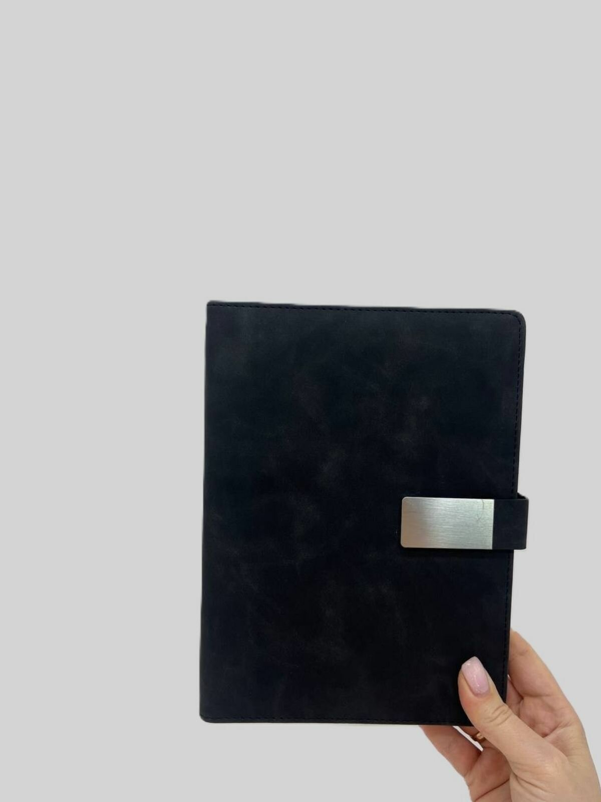 Блокнот-органайзер А5 в линейку на кольцах 80 л черный бархат (5923-1-xd07)