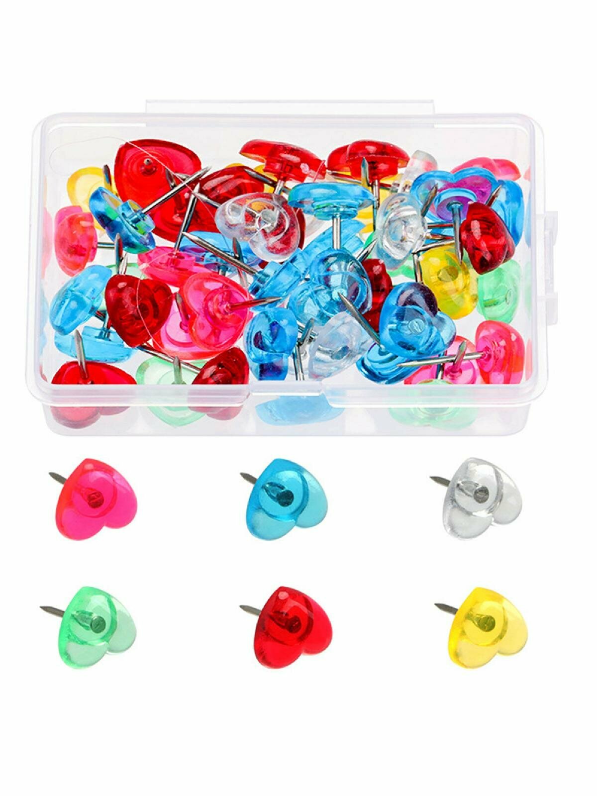 Булавки-сердечки для школьного офиса, доска объявлений, булавки для рисования, Булавки для карты