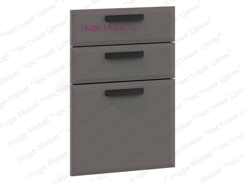 Кухонный фасад Ф-43 асфальт суперматовый (Призма) Huge Mebel . Ширина 596 Высота 702. Кухонные фасады