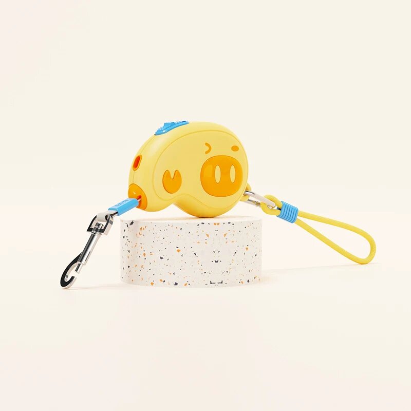 Doudou Pig Ремень 2.5 м Желтый для собак и кошек, регулируемый комфортный хват