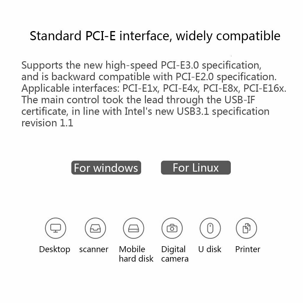USB3.1 к Type-C, 2 порта, PCI-E x4 — фото 1