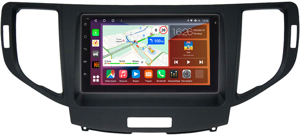Штатная магнитола Honda Accord 8 2007-2015 Canbox H-Line 4474-RP-HNACC-248 Android 10 (4G-SIM, 8/256, DSP, QLed)