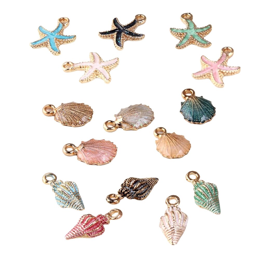 Красочный Сплав Бисера Раковина Морская Звезда Кулон для Браслетов Ожерелий Брелков Ручной Работы Ювелирных Изделий