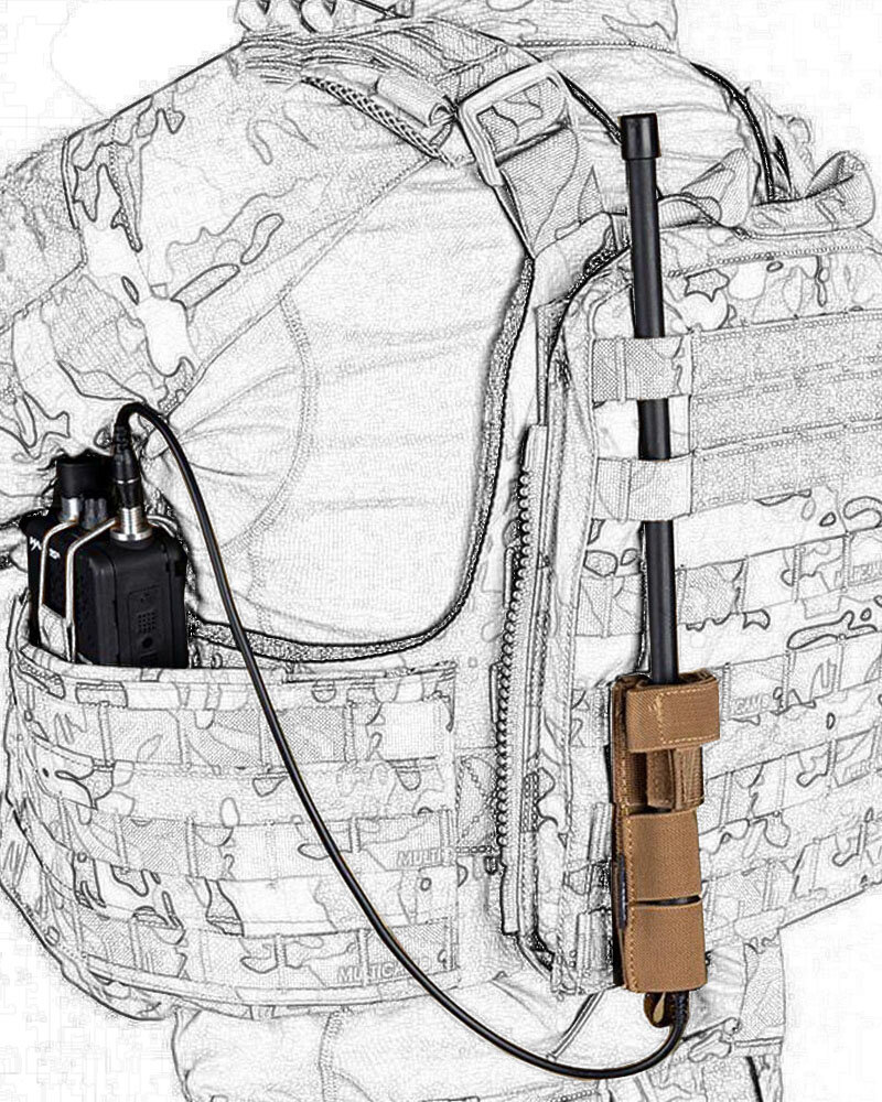 Универсальный ремешок-фиксатор антенны для тактической радиостанции и оборудования MOLLE