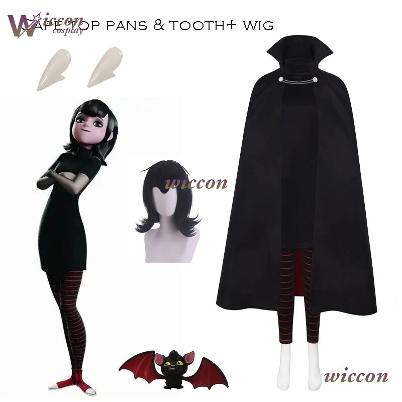 Костюм Мэвис из отеля "Хэллоуин" WuHu Черный, XXXL, Fullset wig