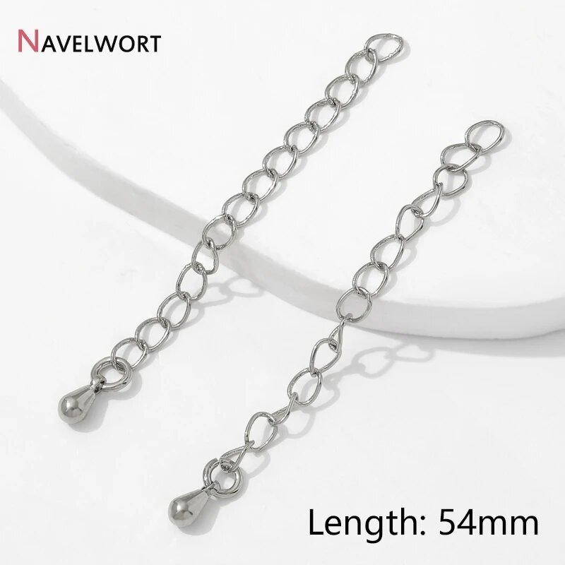 Удлинитель цепочки серебряный, Rhodium plated, 10 шт.