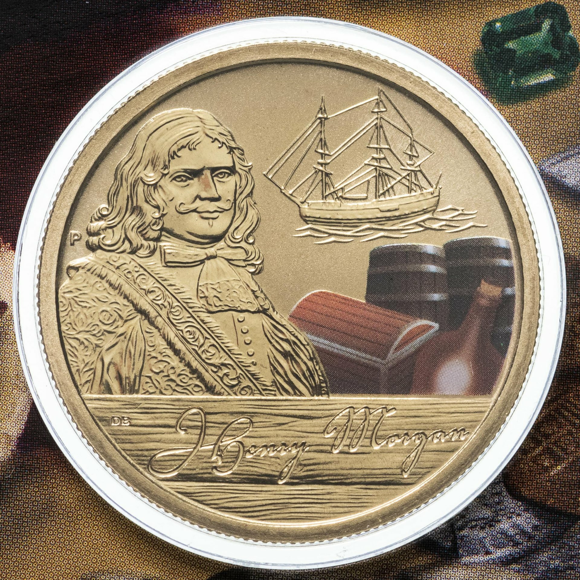 Тувалу 1 доллар 2011 "Пираты - Генри Морган", Алюминиевая бронза, в сохранности UNC