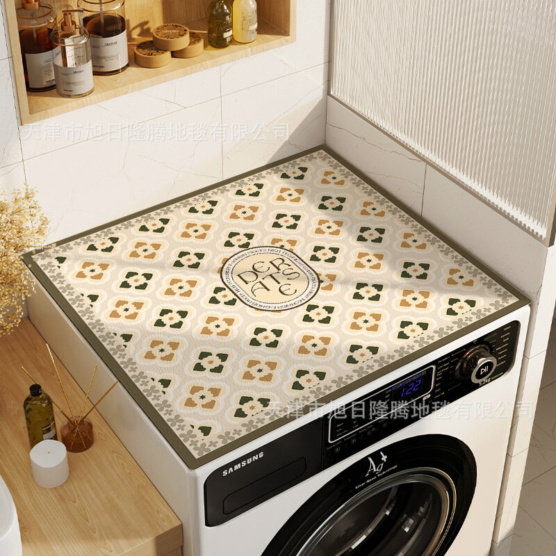 Легкий роскошный чехол для стиральной машины, чехол для холодильника, водонепроницаемый, солнцезащитный, кожаный коврик без стирки, коврик для прикроватной тумбочки