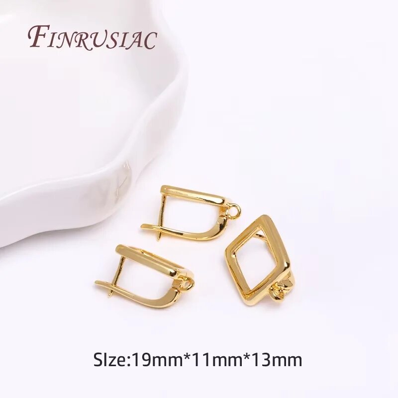 Фурнитура для сережек FINRUSIAC, 18K Gold Plated, 2 пары