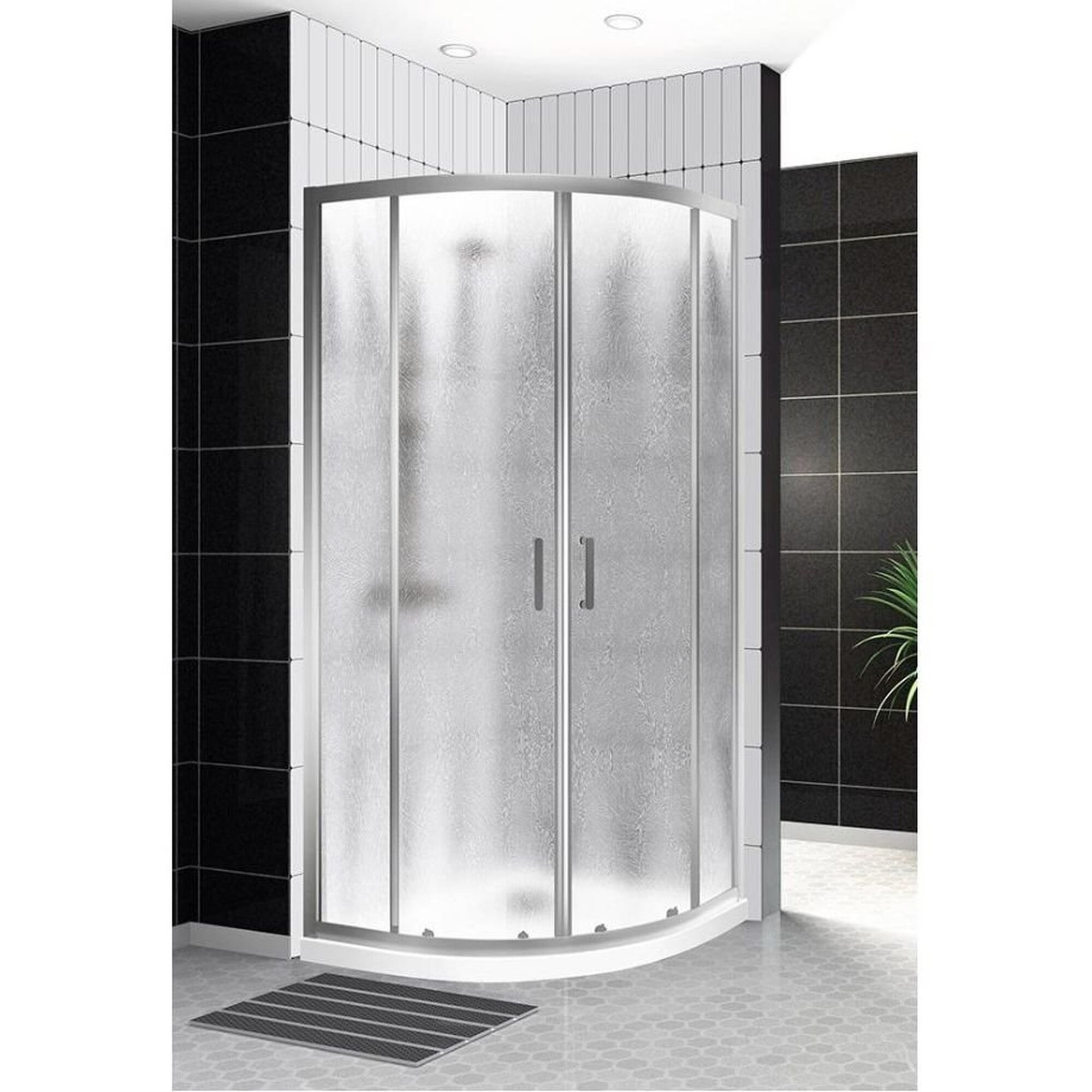 Душевой уголок BelBagno UNO-195-R-2-100-CH-CR хром, шиншила 5 мм (1000х1950х1000)