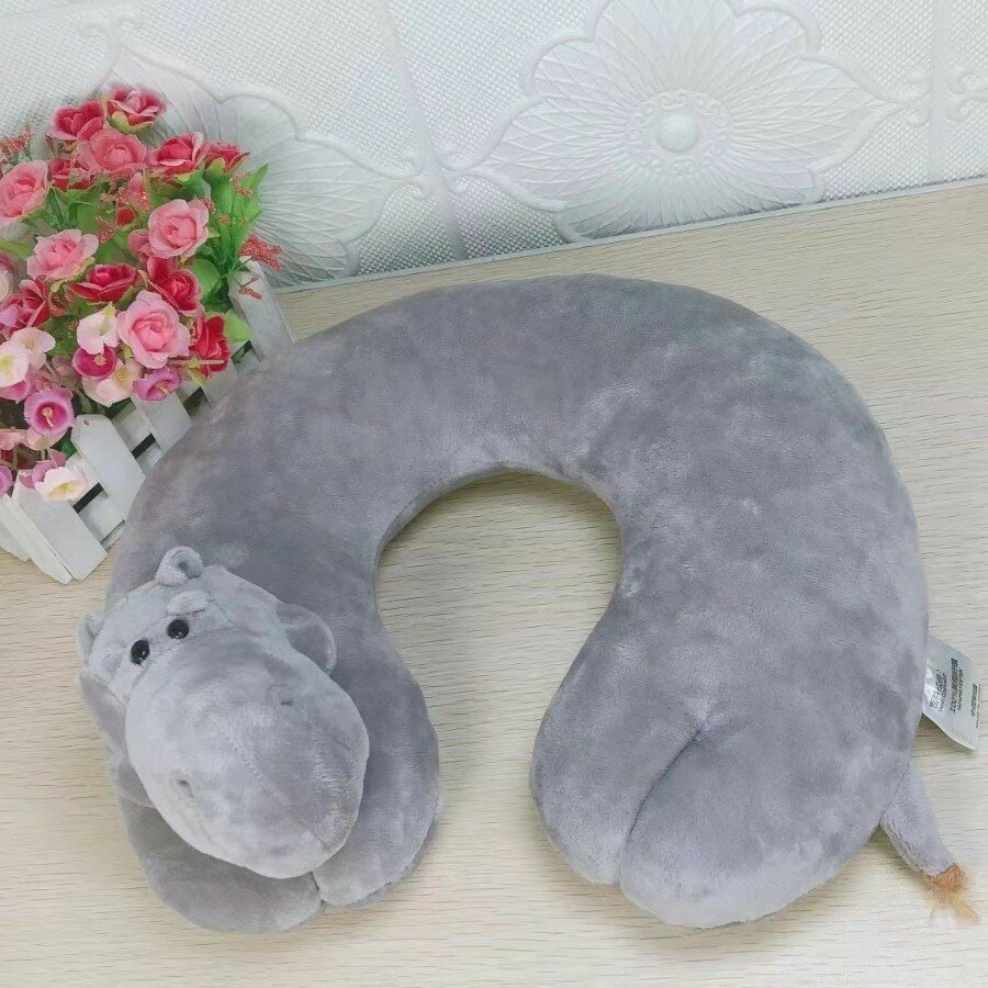 Милая подушка с животными для детей и взрослых, U-образная подушка для путешествий на самолете, подушка для поддержки шеи в машине, подушка для сна, портативная подушка