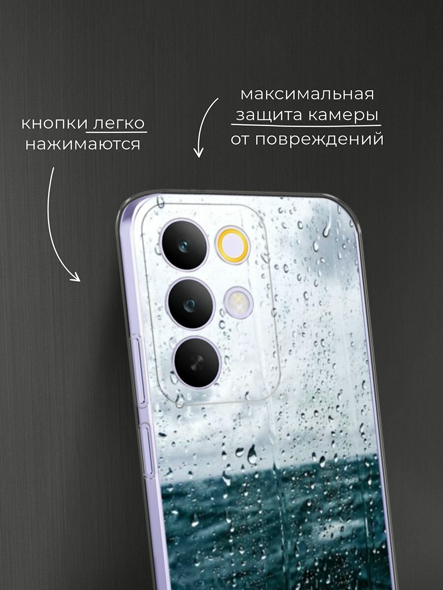 Силиконовый чехол на Realme C85 / Реалми C85 с принтом Дождь за стеклом — фото 1