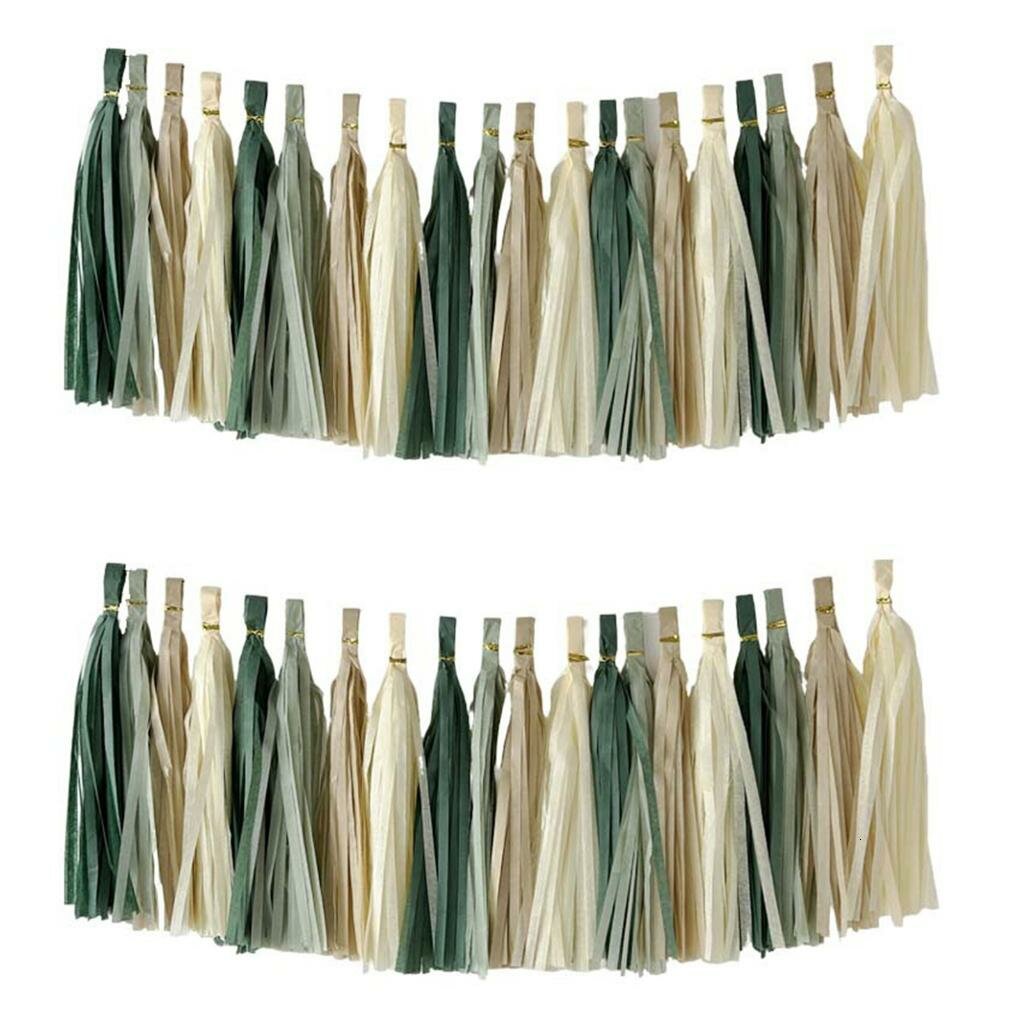 Цветные бумажные гирлянды для праздника, Серия "Зеленый авокадо"