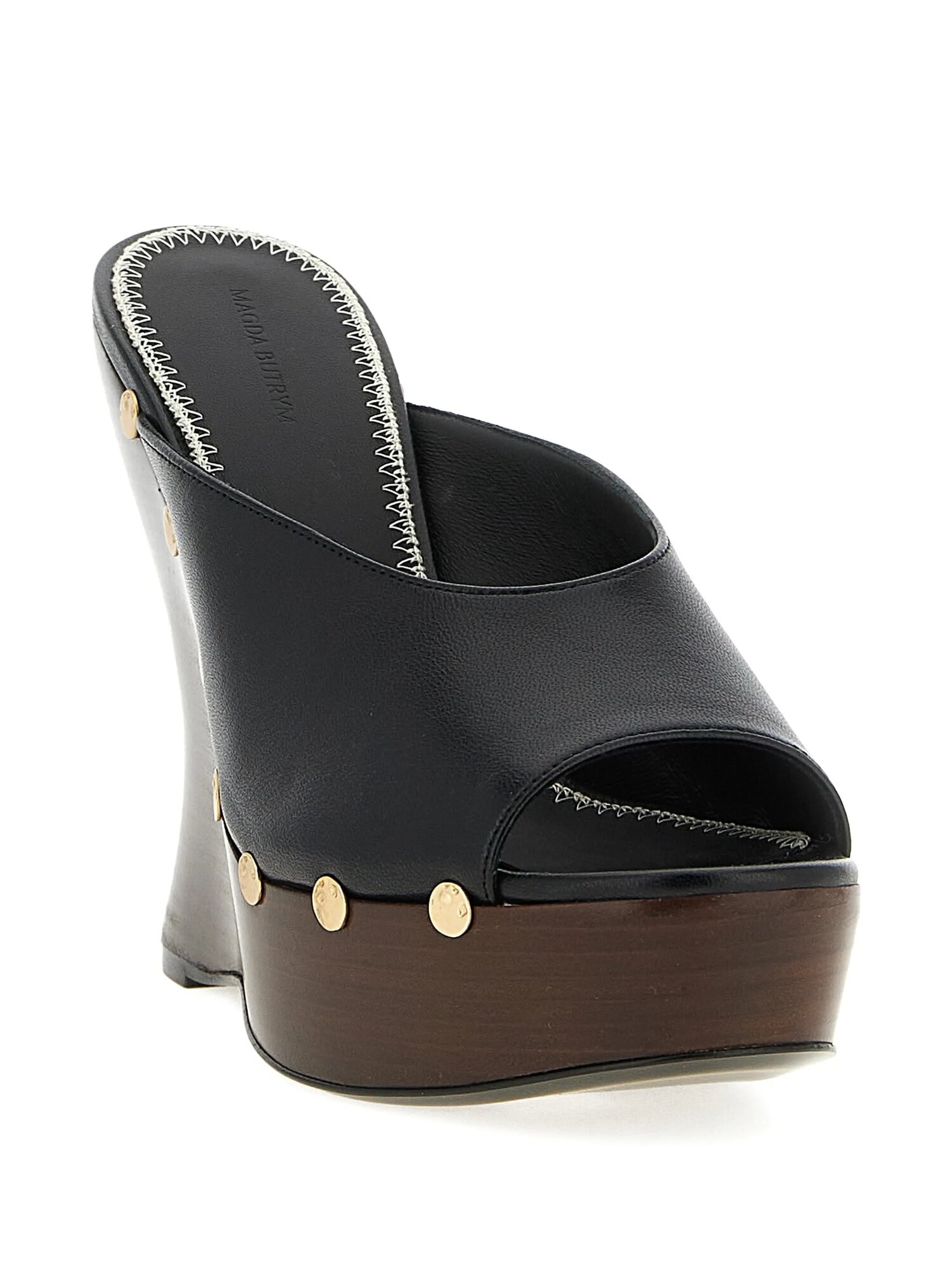 Мюли MAGDA BUTRYM Open-toe studded leather mules, размер 40, черный — фото 1