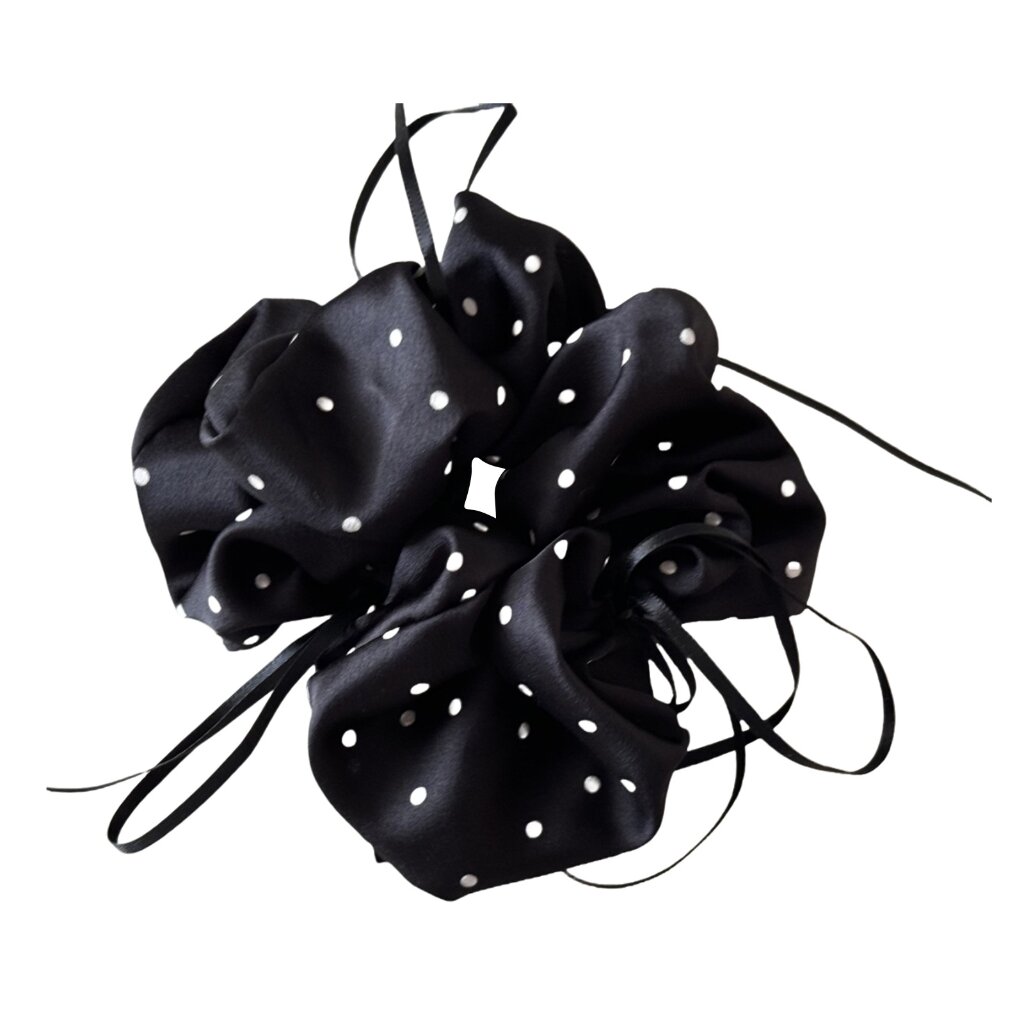 Аксессуары для волос с высоким эластичным бантом в балетном стиле в горошек, черно-белый-черный