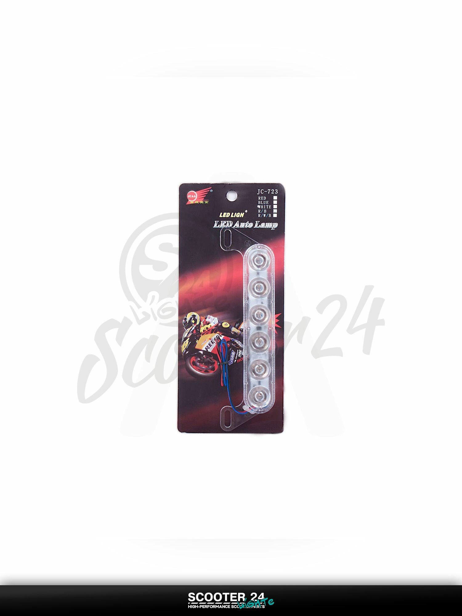 Дневные ходовые огни, для мототехники универсальные , стобоскоп (6 диодов, красные,160мм, под винт) ( mod: JC-115) "JCAA"