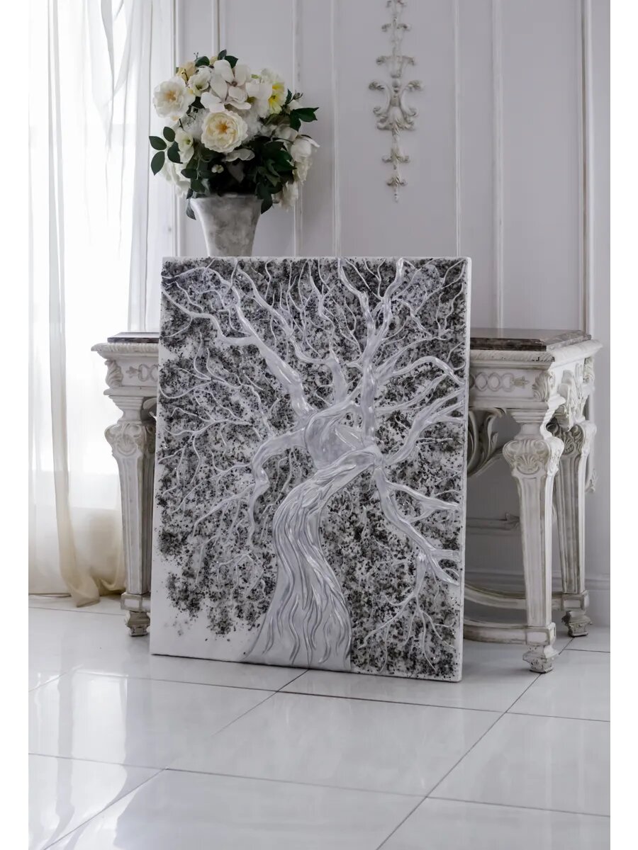 Картина авторская "Древо желаний",80х110см, кристаллы Swarovski, горный хрусталь, зеркальная крошка