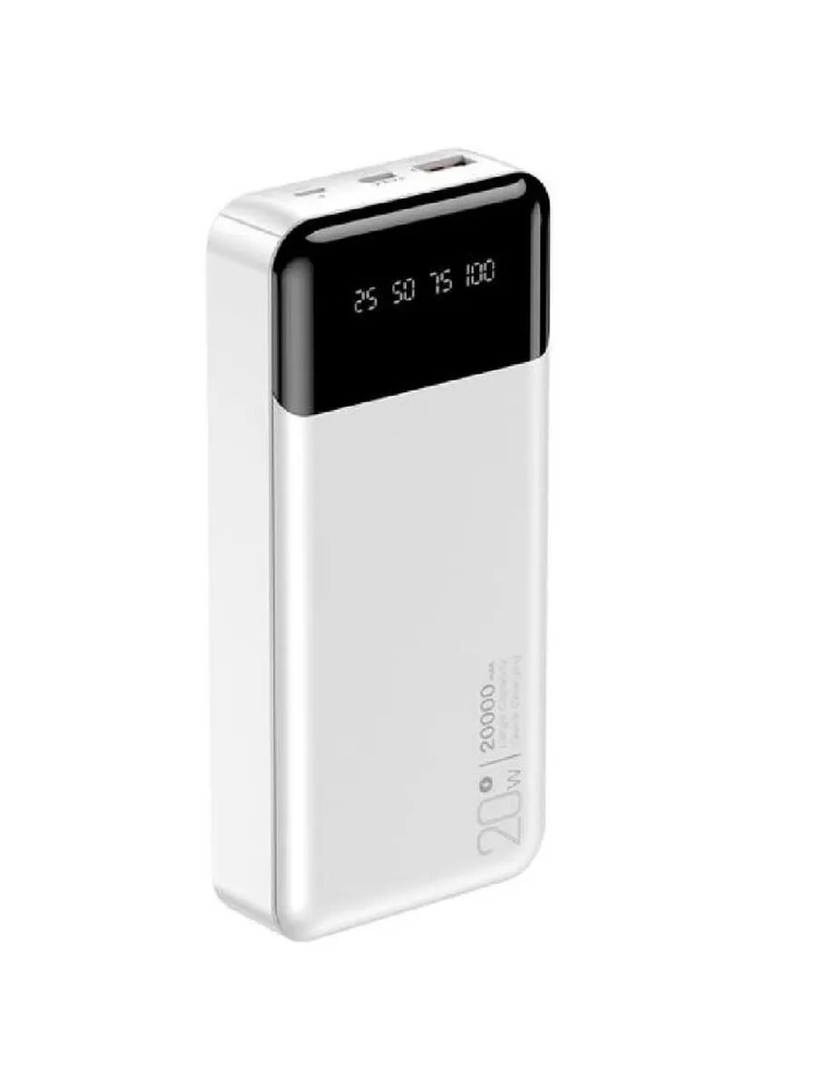 Внешний аккумулятор XO PR192 20000mAh (QC 18W, PD20W), белый / повербанк с быстрой зарядкой
