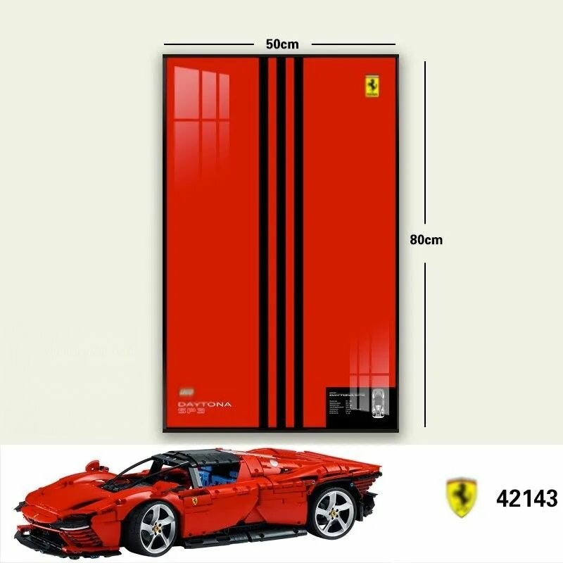 Рамка для лего формула 1, Конструктор Техник Ferrari Daytona SP3, спорткар Феррари