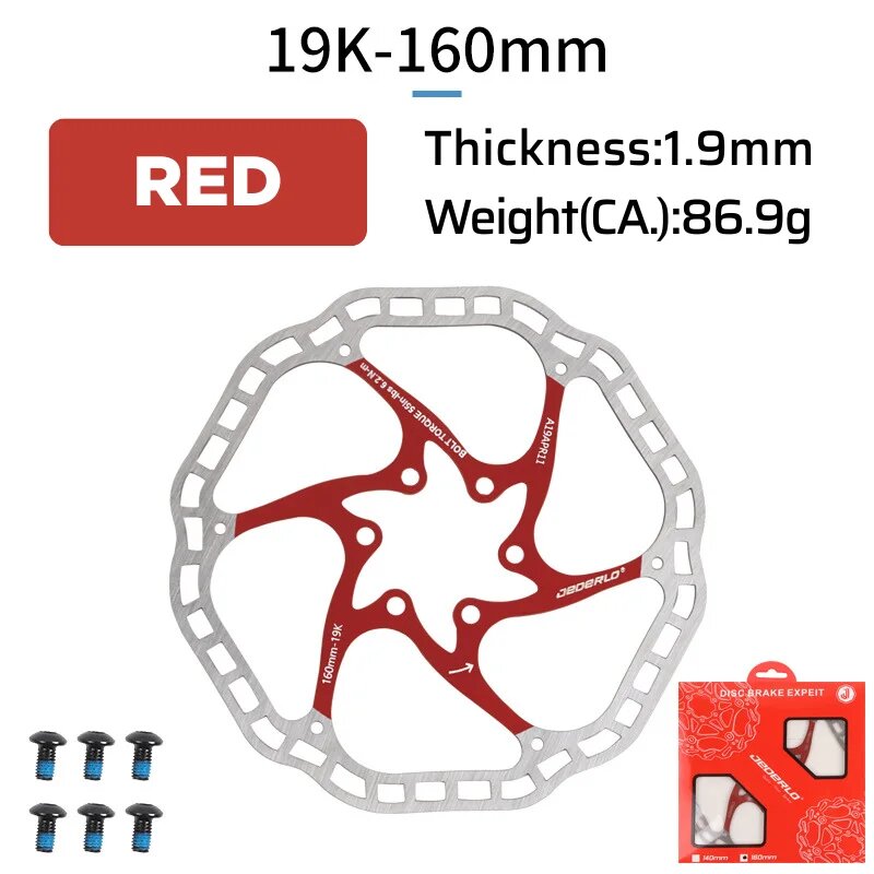 Дисковый тормозной ротор 160 Red Rotor, 19K, 1.9мм, 86.9г
