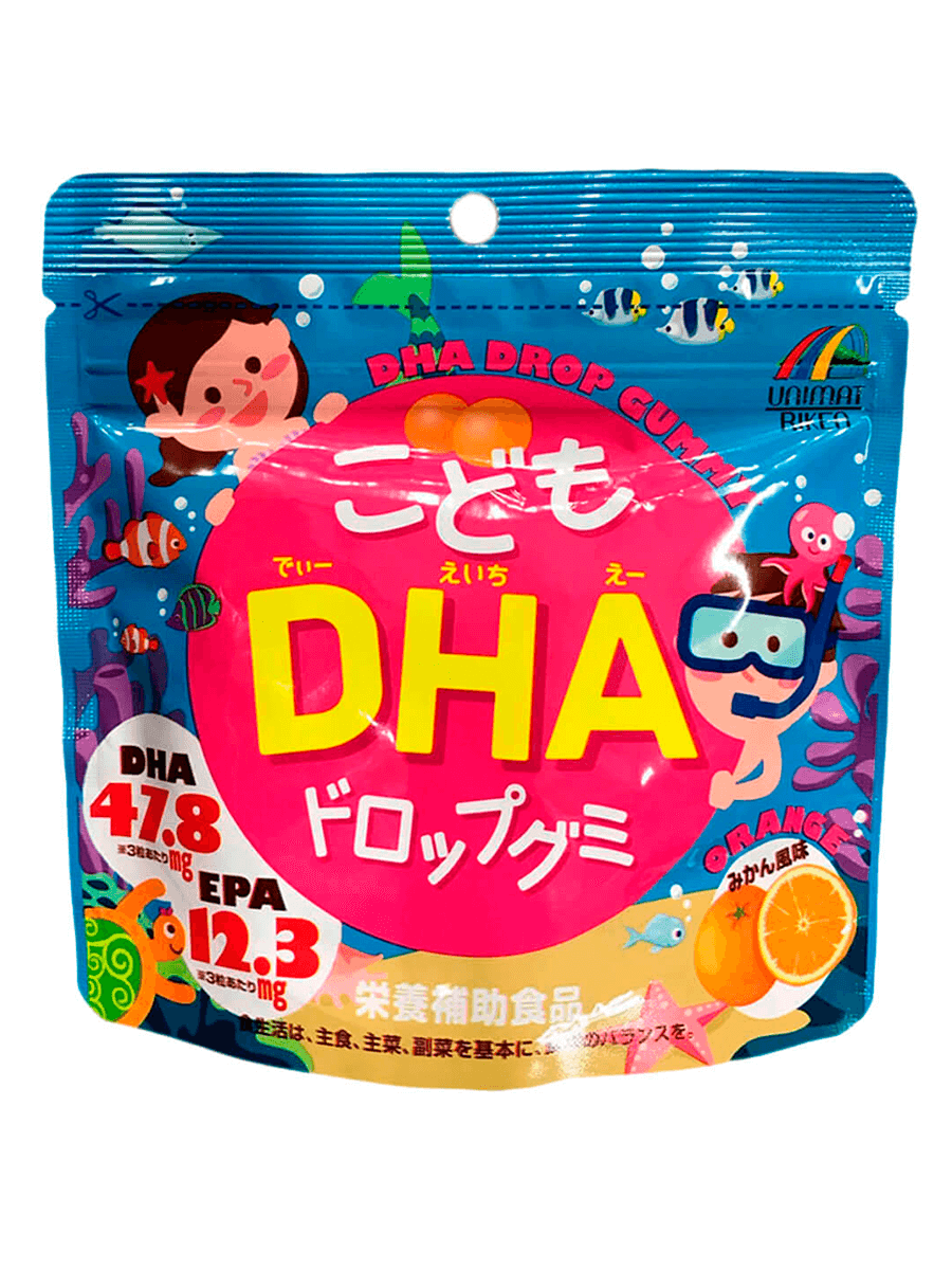 Мармеладки Unimat Riken, Омега 3, для иммунитета и нервной системы, для детей и взрослых, 90 штук