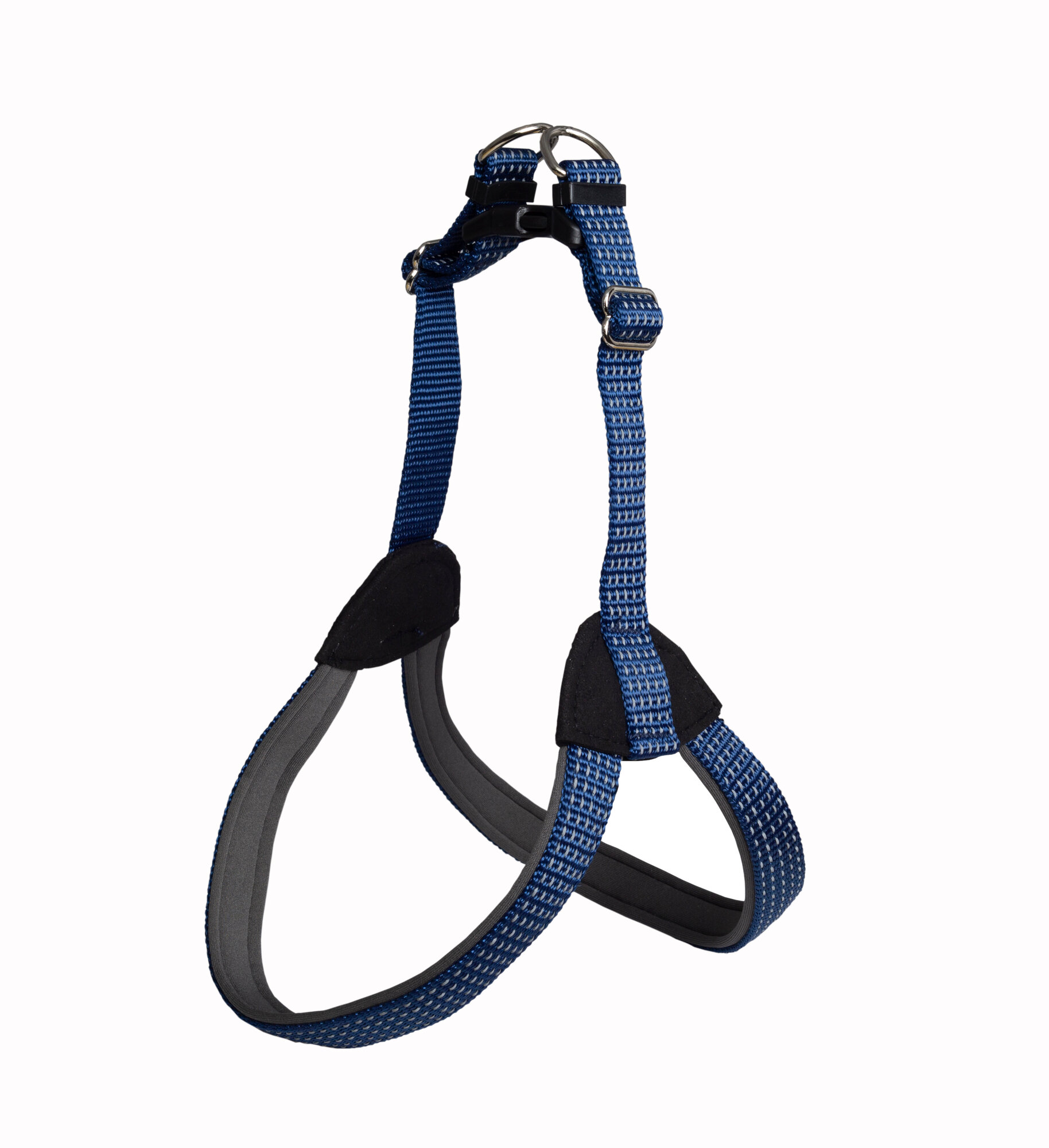 Шлейка нейлон "Премиум" светоотражающая с неопреновой подкладкой 20ммх50-56x58-62см синяя