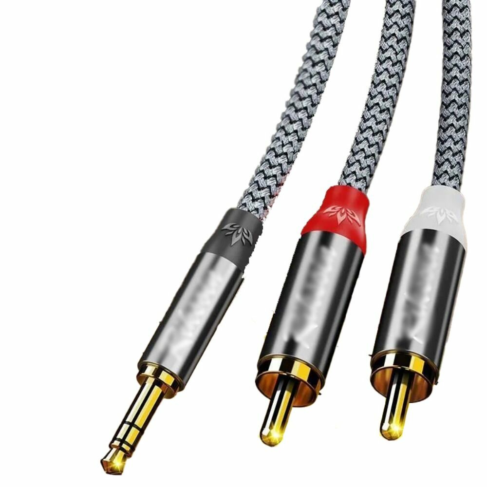 Аудиокабель 3,5 мм на двойной RCA, разветвитель AUX RCA Jack Y-образный для усилителя, вспомогательный провод HIFI аудиоразъем