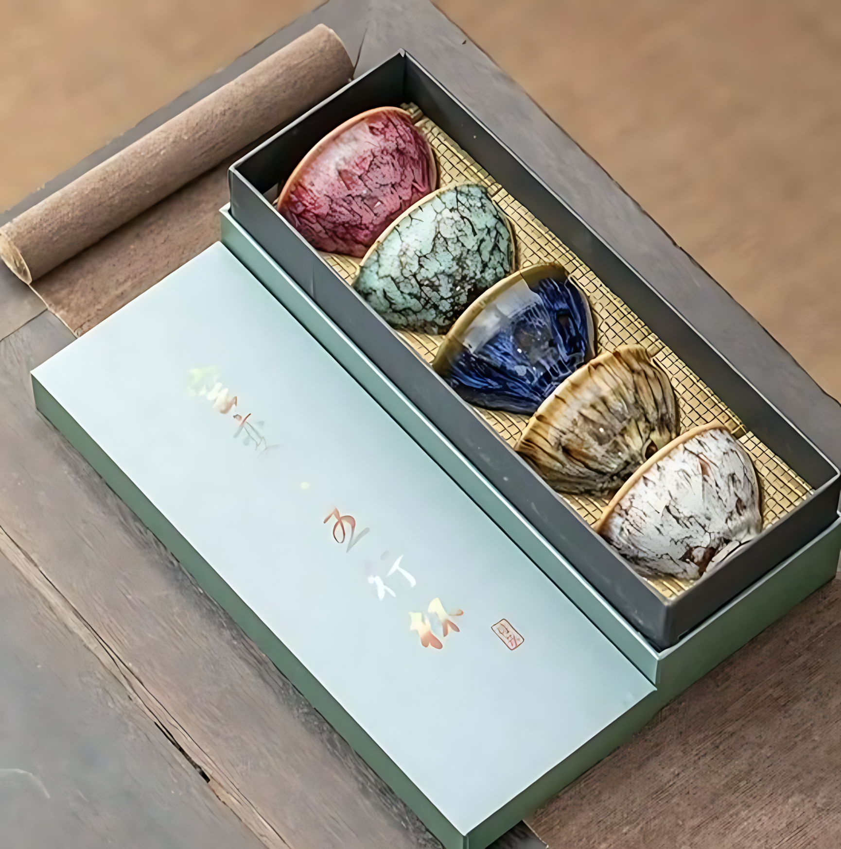 Набор пиал для чайной церемонии, фарфор, ручная работа, 120мл, 5шт