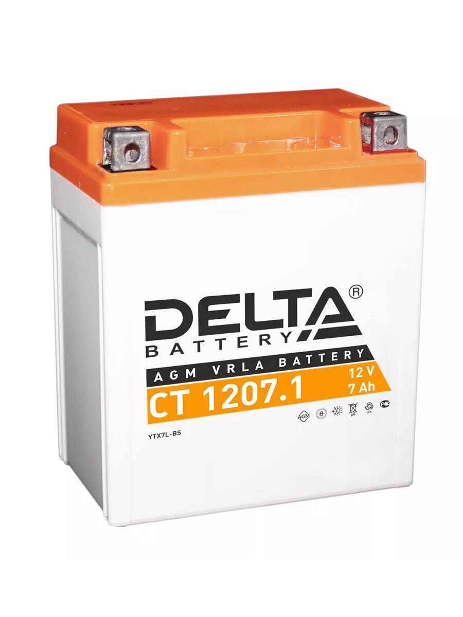 Аккумулятор DELTA CT1207.1 12V 7Ач 100А 113x70x130 обр. пол.