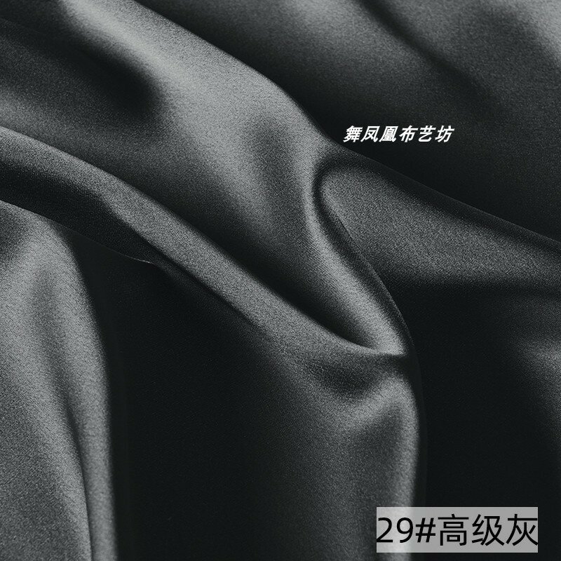 Однотонная высококачественная имитация ацетатного атласа, имитация шелкового пальто, драпированная блестящая ткань для платьев и блузок