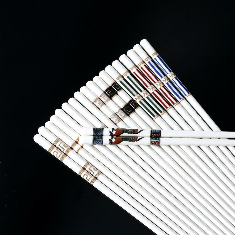 Керамические палочки для еды из костяного фарфора для домашнего использования, здоровые, экологичные, устойчивые к плесени, термостойкие, легко чистятся, антибактериальные, подходят для отелей и частных обедов