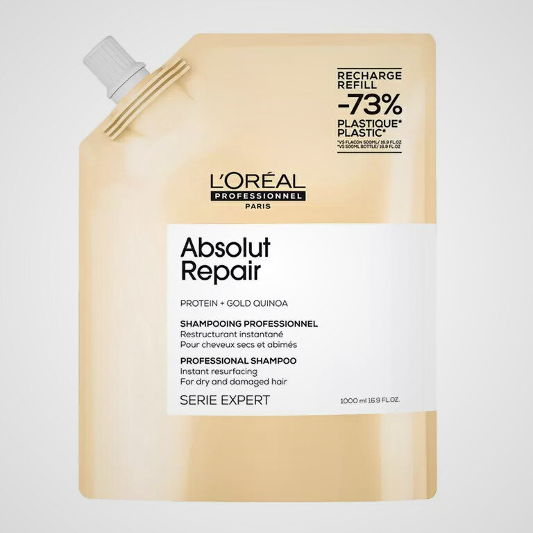Шампунь для восстановления поврежденных волос рефил 1000 мл L'Oreal Professionnel Absolut Repair Shampoo Шампунь 1000 мл