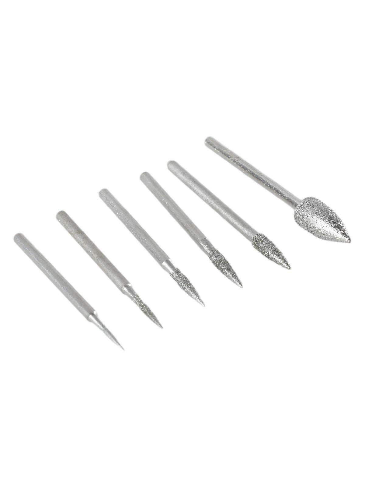 1 комплект из 6 алмазных шлифовальных игл, 2