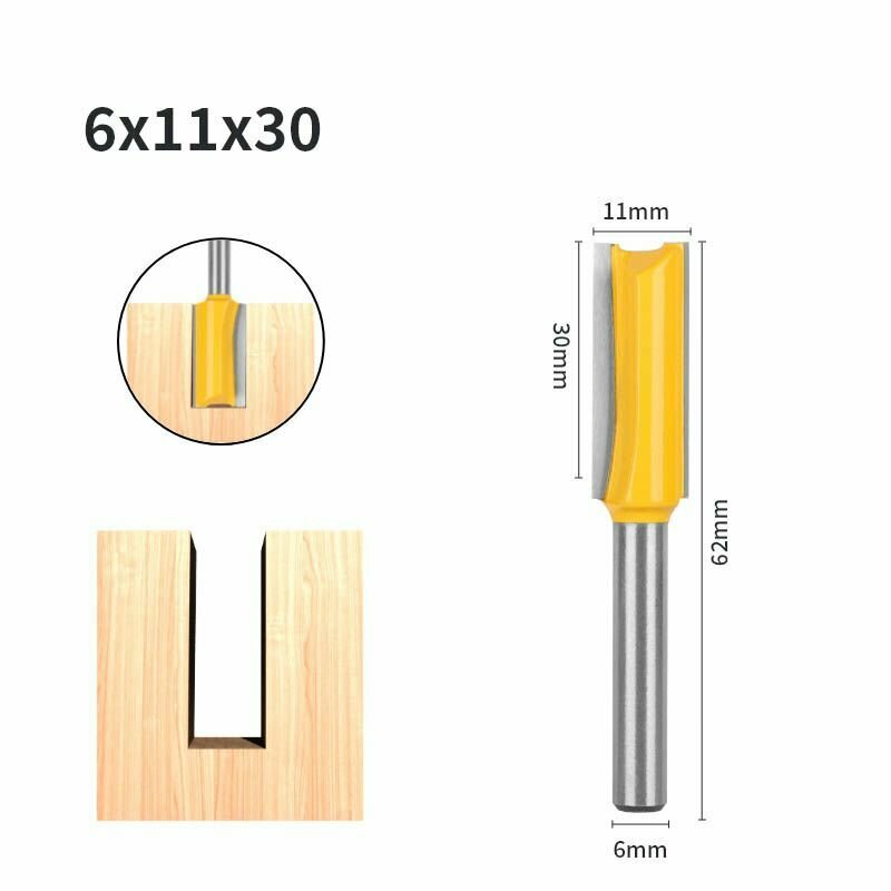 Фреза пазовая прямая 11 х 30 мм хвостовик 6 мм