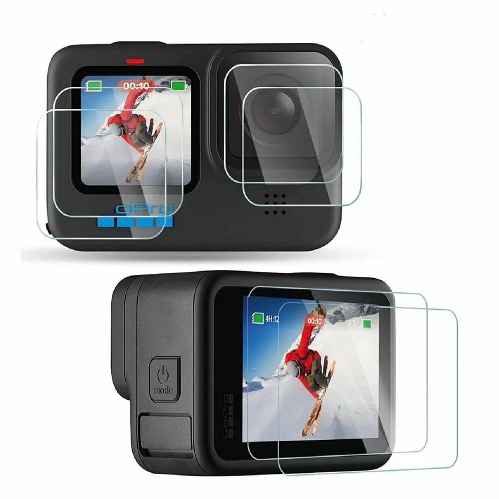 2 наборы Защитное каленое стекло пленка на экран GoPro Hero 12/11/10/9