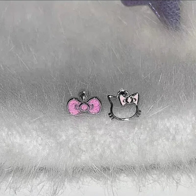 Серьги-кольца Sanrio Hello Kitty Y2K в мультяшном стиле, милые и модные, для женщин, для свадеб, вечеринок, украшения, аксессуары, подарки.
