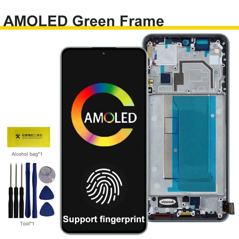 AMOLED экран для Xiaomi 13T ЖК-дисплей 2306EPN60G, дигитайзер сенсорного экрана с AMOLED Green Frame