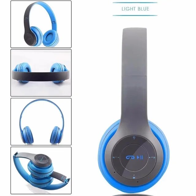 Беспроводные Bluetooth-наушники P47 с микрофоном, складные, с мощными басами, HiFi-качеством звука, стереофоническим звучанием, подходят для смартфонов, телевизоров и игр.