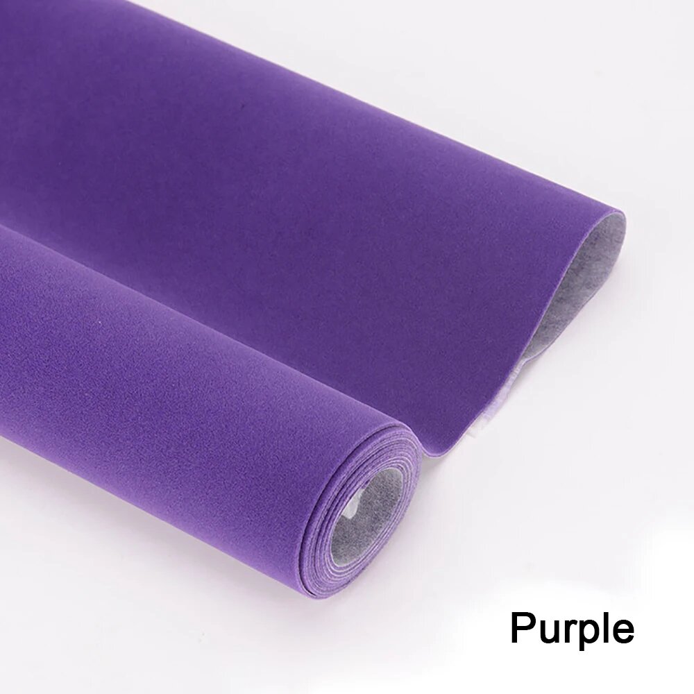 Самоклеящаяся флокированная бархатная ткань 20x30 см Фиолетовый, Purple
