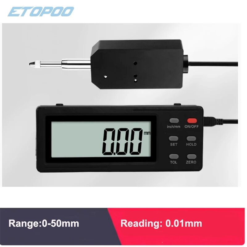 ETOPOO Цифровой микрометр глубиномер 0-12.7/25.4/50 мм 0-50mmx0.01mm