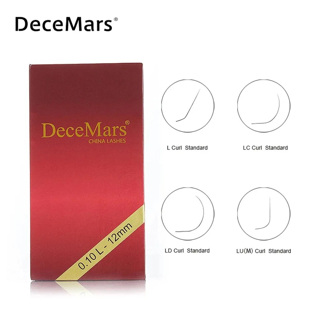 DeceMars ресницы LC изгиб, 0.10mm, 14mm, Black