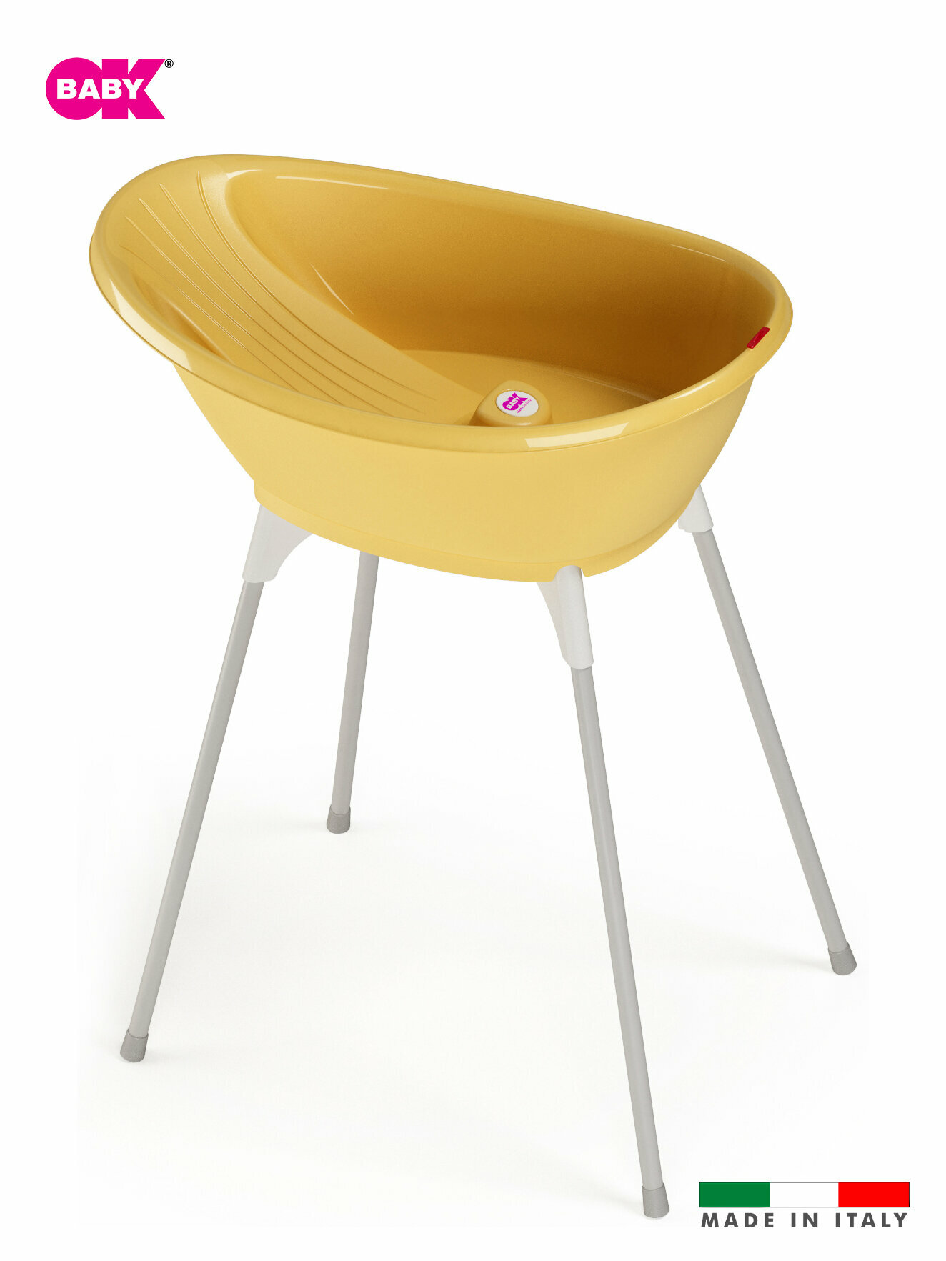 Комплект ванночка Ok Baby Bella+Подставка Желтый
